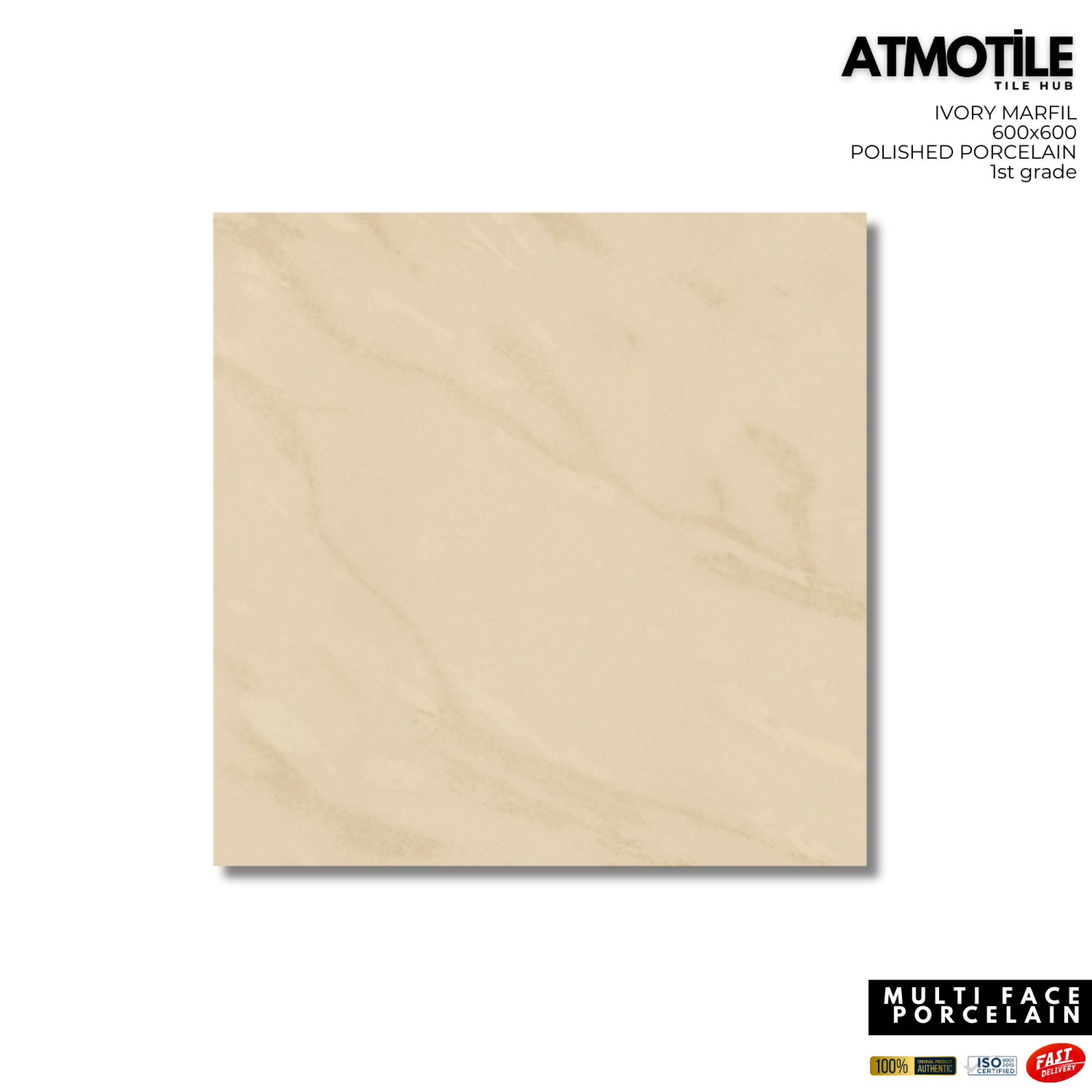 60x60 Ivory Marfil Polished Porcelain Tile